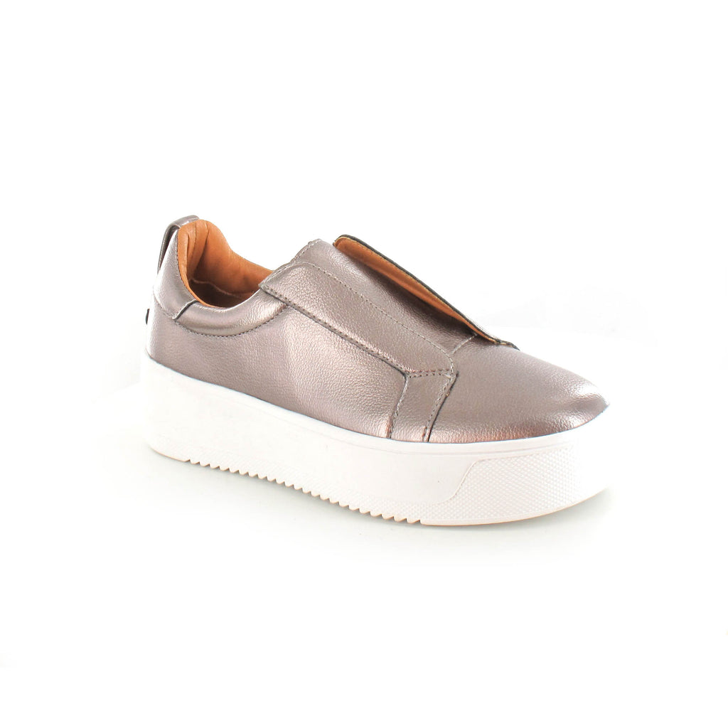 Riva - Womens Contemporary Slip-On Trainer- Pewter – Ella Shoes